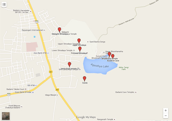 Tour (Map) of the Hindu Temples of Badami, India • Approach Guides