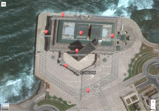 Spotlight Map on Hassan II Mosque in Casablanca, Morocco • Approach Guides