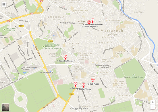 Tour (Map) of Marrakech, Morocco • Approach Guides