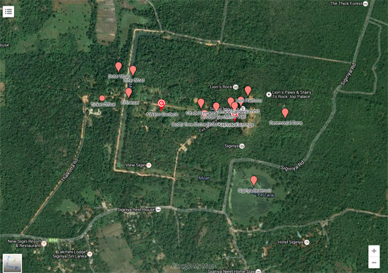 Map (Tour) of Sigiriya, Sri Lanka • Approach Guides