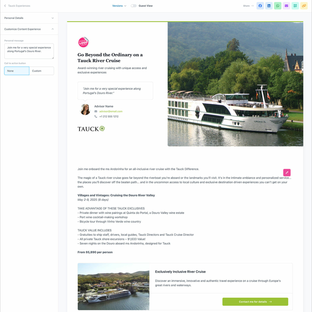 Tauck Launches with Approach Guides for Groups • Approach Guides